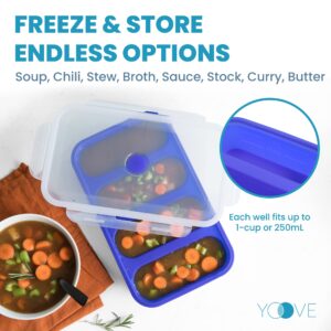 Yoove Soup Freezer Containers - (Pack of 2) | Silicone Soup Freezer Molds for Soup Cubes | 1 Cup Silicone Freezer Molds | Ideal for Single Serve Portions, Baby Food, Meal Prep, Frozen Soup & Broth