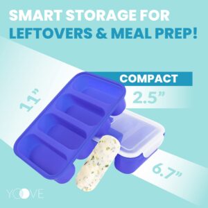 Yoove Soup Freezer Containers - (Pack of 2) | Silicone Soup Freezer Molds for Soup Cubes | 1 Cup Silicone Freezer Molds | Ideal for Single Serve Portions, Baby Food, Meal Prep, Frozen Soup & Broth