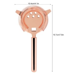 Cocktail Strainer, Rose Gold Stainless Steel Martini Drink Strainer Ice Filter for Professional Bartenders and Mixologists