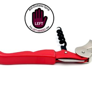 Pulltap's Genuine LEFT HANDED Classic 500 Wine Key Corkscrew (Rojo - Red)