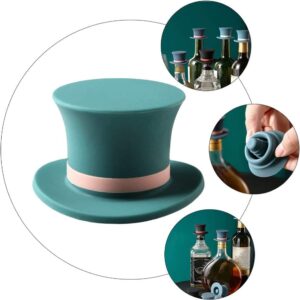 Funny And Classy Wine Stopper Silicone Decorative Hat, Reusable Gentleman Hat Cork for Whisky, Gin, Vodka, Tequila, Beer, Champagne, Magic Wine Preserver Gift for Wine Lovers (3PK- Black, Green, Blue)