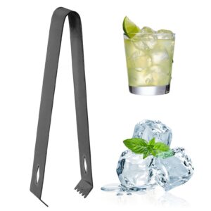 Ice Tong, Strong Clamping Force Stainless Steel Appropriate Length Cocktail Ice Tong for Kitchen Black Plating