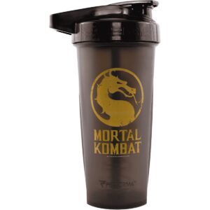 performa™ activ (mortal kombat) 28oz shaker bottle, best leak free bottle with actionrod mixing technology for your sports & fitness needs! shatter proof and dishwasher safe!