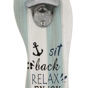 Coastal Beach Flip Flop Wall-Mounted Bottle Opener Coastal Decor (Relax)