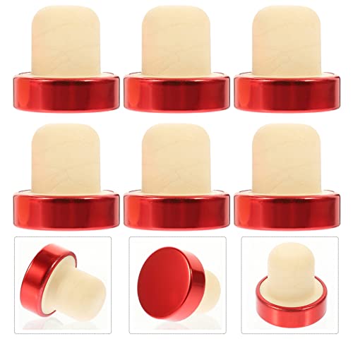 Luxshiny Blantons Bourbon Stopper Display Wooden Wine Bottle Stopper 6pcs T Shaped Wine Cork Reusable Red Wine Corks Macromolecule Sealing Plug Bottle Cap for Wine Storage Cork Holder