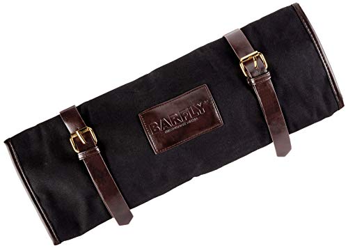 Barfly Mixology Roll Black with brown leather accents