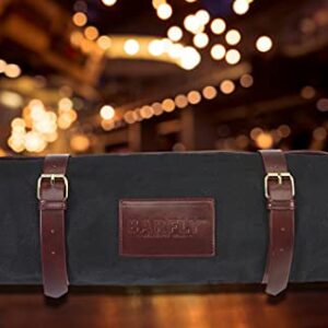 Barfly Mixology Roll Black with brown leather accents