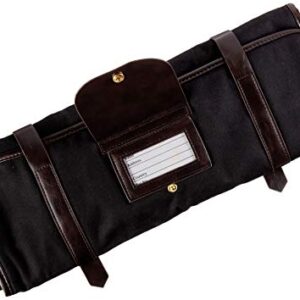 Barfly Mixology Roll Black with brown leather accents