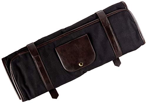 Barfly Mixology Roll Black with brown leather accents