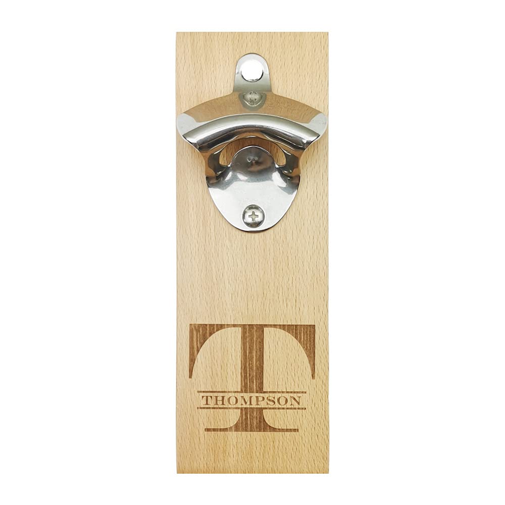 Personalized Wall Mounted Magnetic Bottle Opener, Custom Engraved Beer Bottle Openers with Cap Catcher, Perfect Gifts