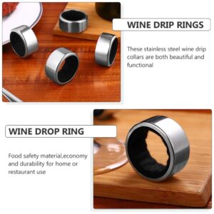 Hemoton Pack of 12 Kitchen Stainless Steel Wine Bottle Collars, Durable and Plated Wine Drip Ring