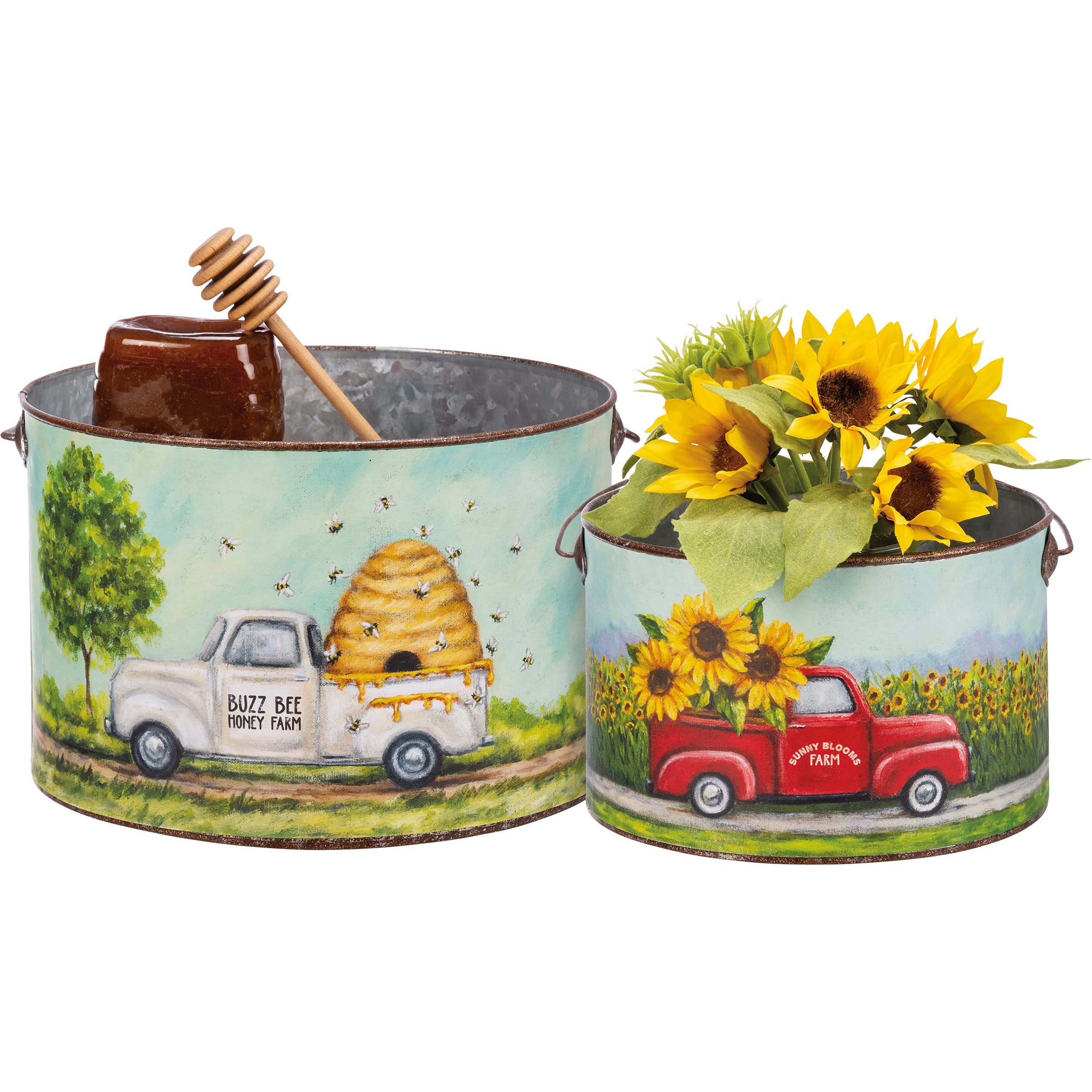 Primitives by Kathy Buzz Bee Farm Sunny Blooms Farm Home Décor Bucket Set