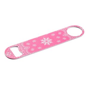 pink bandana powder coated steel bottle opener