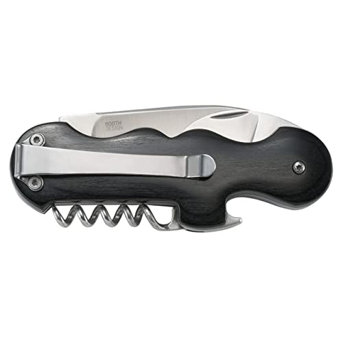 Columbia River Knife & Tool CRKT Triple Play Pocket Knife: Multi-Tool, Foil Cutter, Corkscrew, Bottle Opener, Pakkawood Handle with Pocket Clip 6925,Black