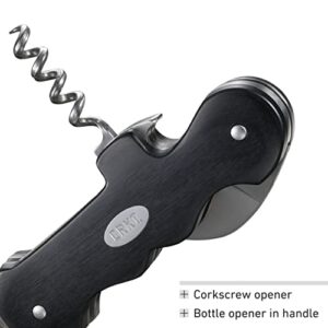 Columbia River Knife & Tool CRKT Triple Play Pocket Knife: Multi-Tool, Foil Cutter, Corkscrew, Bottle Opener, Pakkawood Handle with Pocket Clip 6925,Black