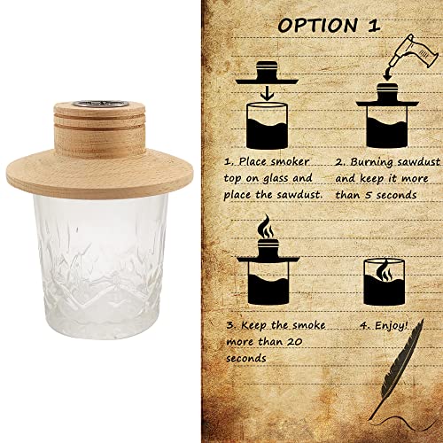 COLOSBUY Cocktail Smoking Top with Wood Chips, Smoked Cocktails, Wine, Whiskey, Drinks Etc, Smoked Cocktail Kit, Smoker Infuser Accessories