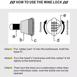 Beduan Wine Bottle Lock - Password Code Digital Lock - Cap Stopper for Wine Whiskey Liquor