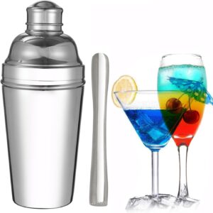 cocktail shaker, 60oz martini shaker,drink shaker built-in strainer,1.8l stainless steel large drink shaker with strainer for bartending bartender shaker margarita mixer