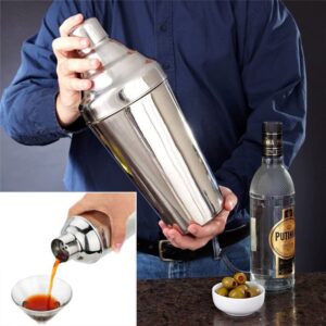 Cocktail Shaker, 60oz Martini Shaker,Drink Shaker Built-in Strainer,1.8L Stainless Steel Large Drink Shaker with Strainer for Bartending Bartender Shaker Margarita Mixer