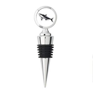 shark metal steel bottle stopper winestopper