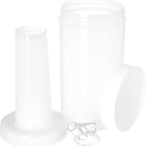 Carlisle FoodService Products Stor N' Pour Complete Quart Set Neck, Container, Cap, And Spout for Bar, Kitchen, And Restaurants, Plastic, 1 Quart, White, (Pack of 12)