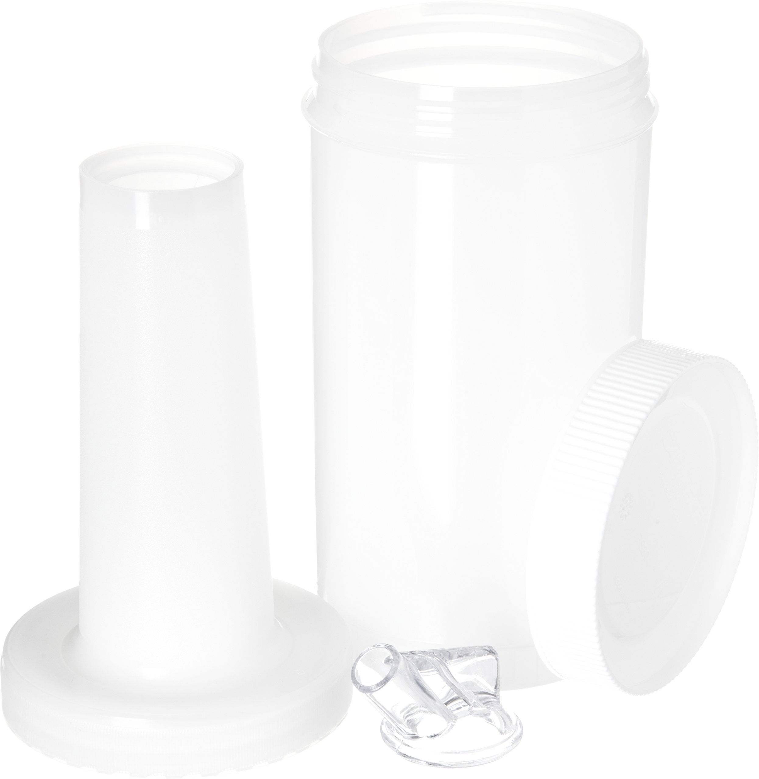 Carlisle FoodService Products Stor N' Pour Complete Quart Set Neck, Container, Cap, And Spout for Bar, Kitchen, And Restaurants, Plastic, 1 Quart, White, (Pack of 12)