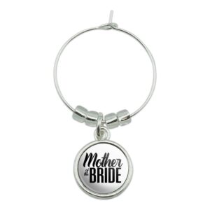 graphics & more mother of the bride wedding wine glass charm drink marker