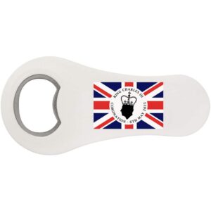 azeeda 'king charles coronation union jack flag' bottle opener fridge magnet (bo00072331)