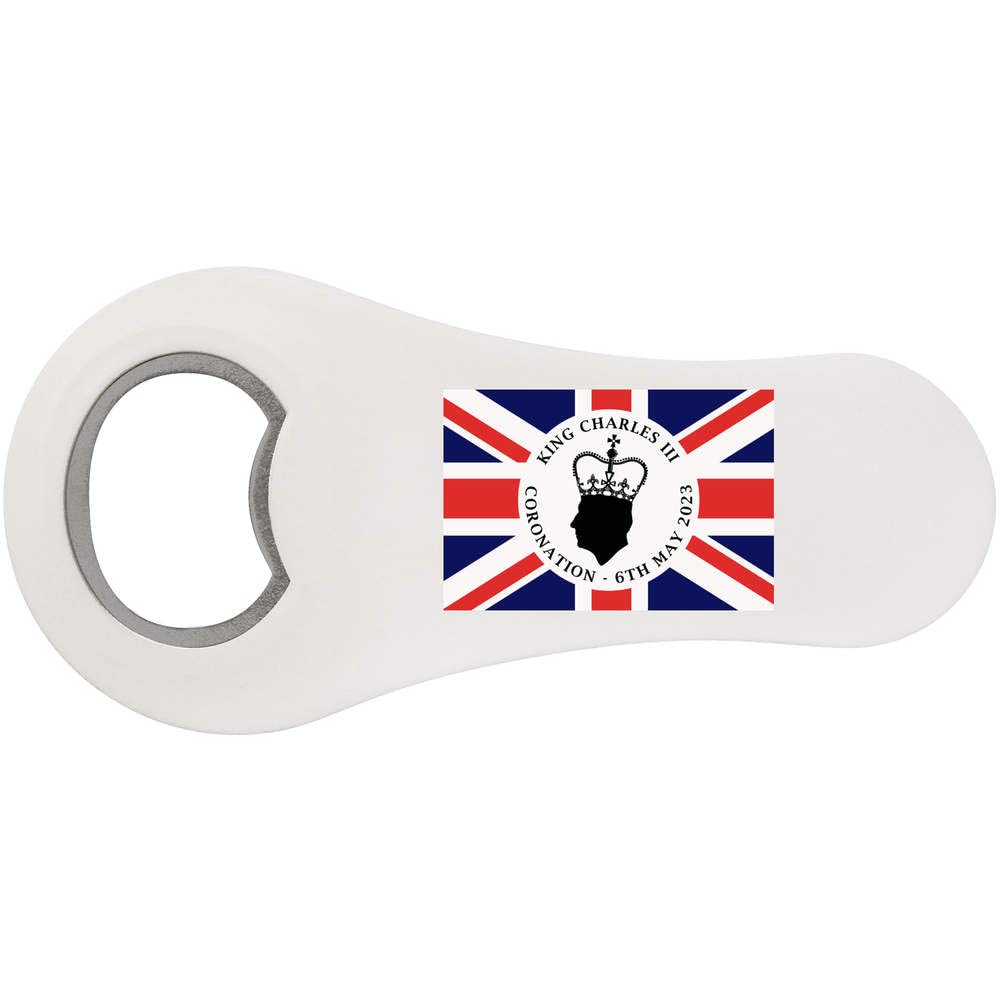 Azeeda 'King Charles Coronation Union Jack Flag' Bottle Opener Fridge Magnet (BO00072331)