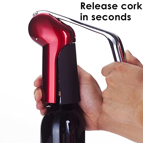 KAYCROWN Wine Bottle Opener - Vertical Lever Corkscrew Wine Opener with Foil Cutter & Extra Screw, Manual Handheld Wine Corkscrew with Ergonomic Lever Pump