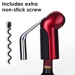 KAYCROWN Wine Bottle Opener - Vertical Lever Corkscrew Wine Opener with Foil Cutter & Extra Screw, Manual Handheld Wine Corkscrew with Ergonomic Lever Pump