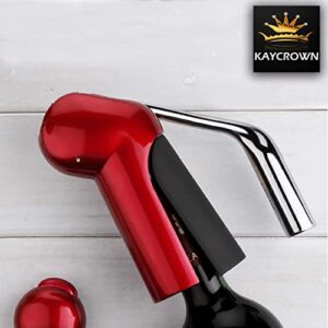 KAYCROWN Wine Bottle Opener - Vertical Lever Corkscrew Wine Opener with Foil Cutter & Extra Screw, Manual Handheld Wine Corkscrew with Ergonomic Lever Pump