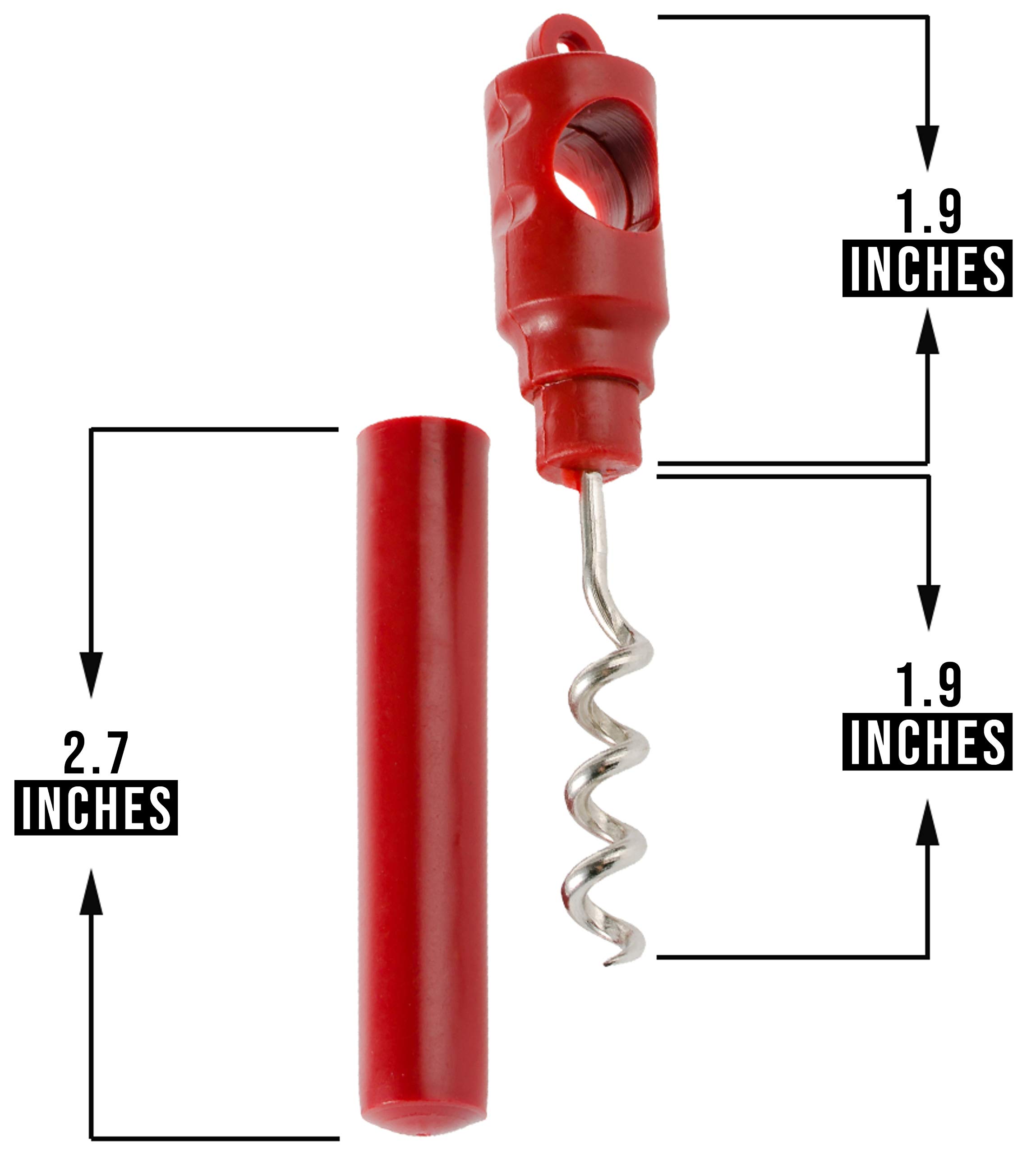 Manual Pocket Corkscrew for Wine Bottle - Plastic Portable Wine Opener - Basic Travel Corkscrew