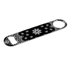 black bandana powder coated steel bottle opener