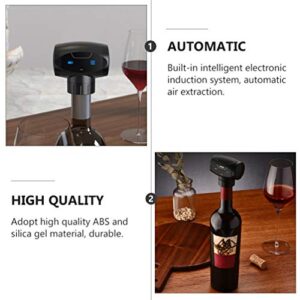 Hemoton Electric Wine Bottle Stopper LCD Display Automatic Vacuum Pump Wine Saver Sealer Champagne Preserver To Keep Fresh For Wine Lover Friends Christmas Housewarming Gift