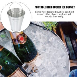 12 Pcs Stainless Steel Beer Bucket with Handle Wine Tasting Spittoons Wine Spittoons Wine Dump Buckets Champagne Bucket Spit Wine Barrels Cold Wine Barrels (Silver)