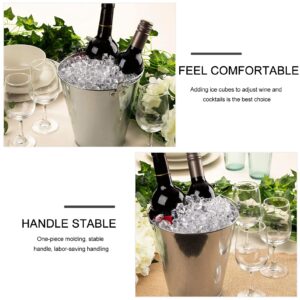 12 Pcs Stainless Steel Beer Bucket with Handle Wine Tasting Spittoons Wine Spittoons Wine Dump Buckets Champagne Bucket Spit Wine Barrels Cold Wine Barrels (Silver)