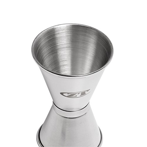 Zero Tolerance Mixology Jigger (JIGZT); Double-Sided Stainless Steel Jigger with 1 fl. oz. and 2 fl. oz. Liquid Measurements; Accurately, Expertly and Consistently Mix and Create Cocktails or Drinks Gray