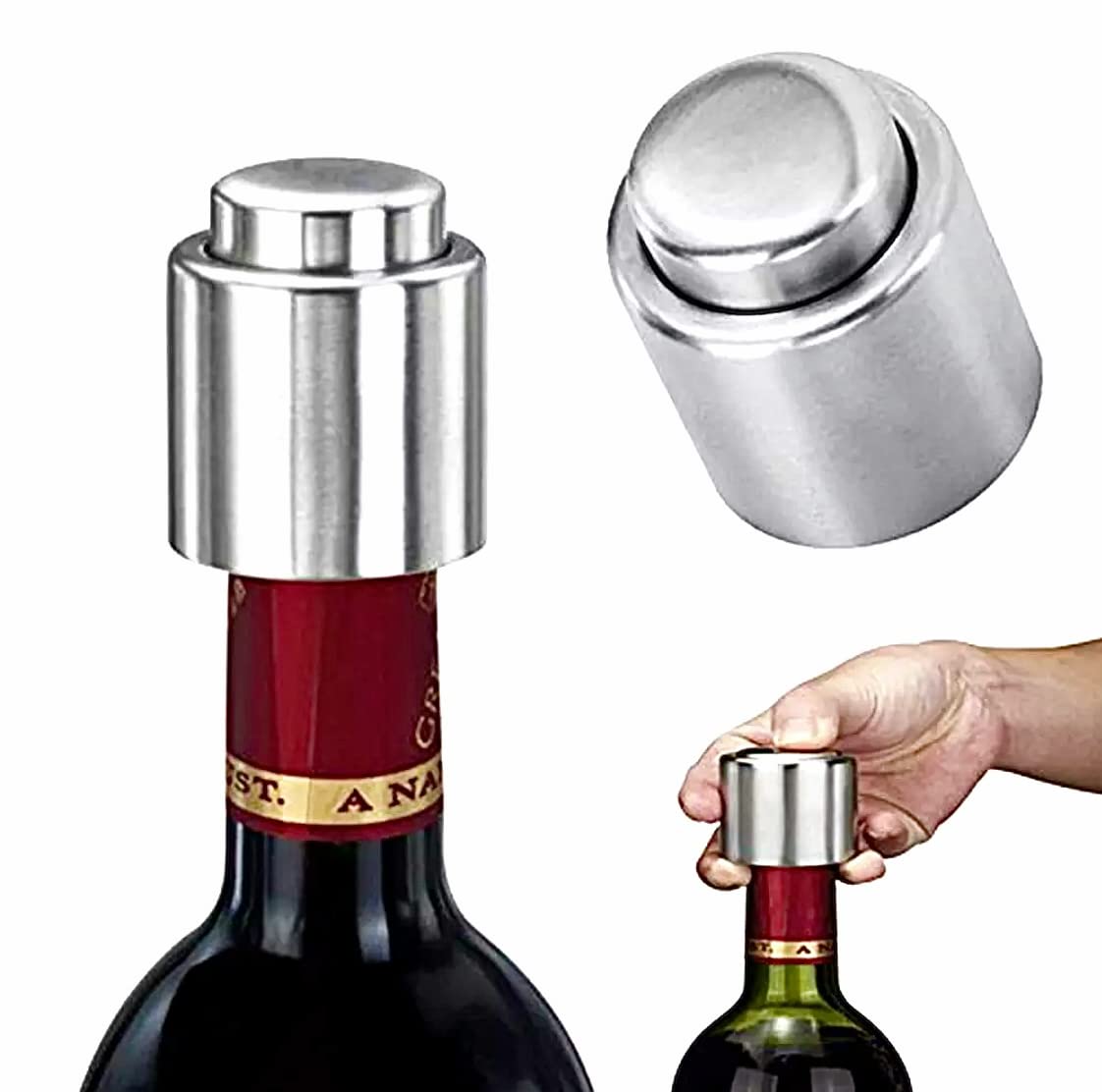 ODM Wine bottle stopper, Premium quality stainless steel, New unique design, Reusable & durable, accessories, Keeps 2X longer, preserver, Simple to use