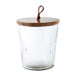 mud pie textured glass ice bucket, 8 1/2" x 7 1/2" dia, clear