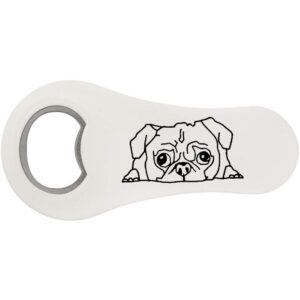 'sleepy pug' bottle opener fridge magnet (bo00024736)