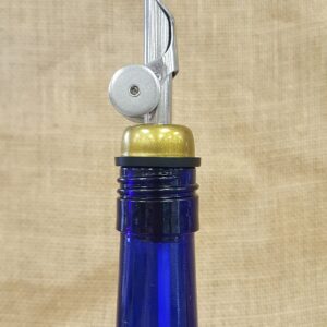 Set of 2 Stainless Steel / Gold Weighted Olive Oil Pourer with Flap w/Signature Picks