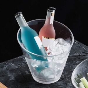 Acrylic Mixing and Serving Bowls:Cabilock Plastic Candy Bowls Small Beer Bottle Drink Cooler for Weddings, Buffet, Offices