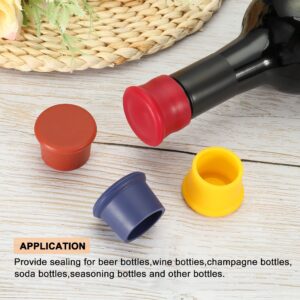 MECCANIXITY Silicone Bottle Caps 26mm/1.02" ID Reusable Unbreakable Stoppers Sealer Cover for Beer, Wine, Drink Yellow Pack of 4