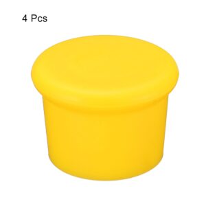 MECCANIXITY Silicone Bottle Caps 26mm/1.02" ID Reusable Unbreakable Stoppers Sealer Cover for Beer, Wine, Drink Yellow Pack of 4