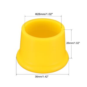 MECCANIXITY Silicone Bottle Caps 26mm/1.02" ID Reusable Unbreakable Stoppers Sealer Cover for Beer, Wine, Drink Yellow Pack of 4