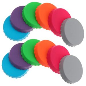 yardwe 12pcs can sealing lid drinking bottle caps seasoning bottle stoppers rubber bottle topper wine bottle cap beer silica gel silicone caps bottle caps for home brewing