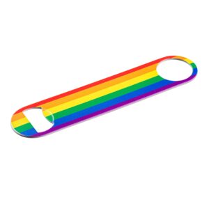 rainbow pride powder coated steel bottle opener