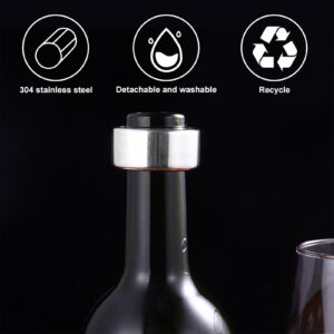 BESTONZON 4PCS Stainless Steel Red Wine Drip Stop Ring Wine Bottle Collar Leak-Proof Anti-Overflow Ring for Restaurant Household (Without Stripe)