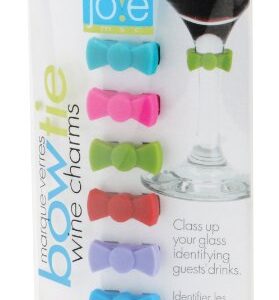 Joie Bow Tie Drink and Wine Charm Set, Set of 6, Multicolor